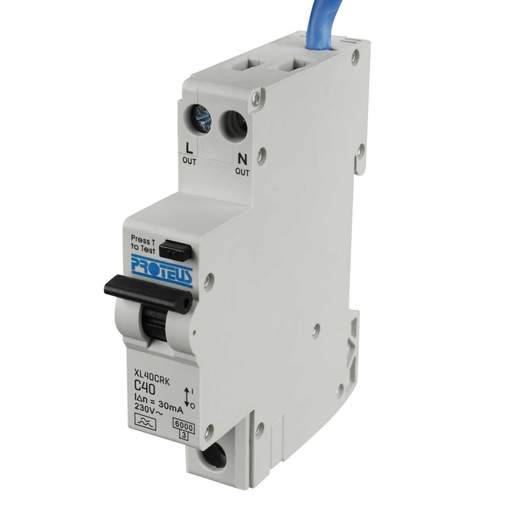 Proteus XL 40A Double Pole 1 Module C Curve 10kA 30mA Type A Compact RCBO (XL40CRK) | CEF