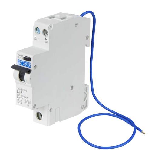 Proteus 16A Single Pole 1 Module B Curve 6kA 30mA Type AC Compact RCBO (16MBRSPK) | CEF