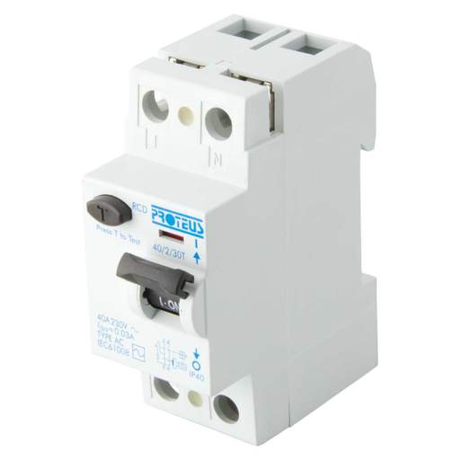 Proteus 40A 2 Pole 30mA Type AC RCD (40/2/30T) | CEF