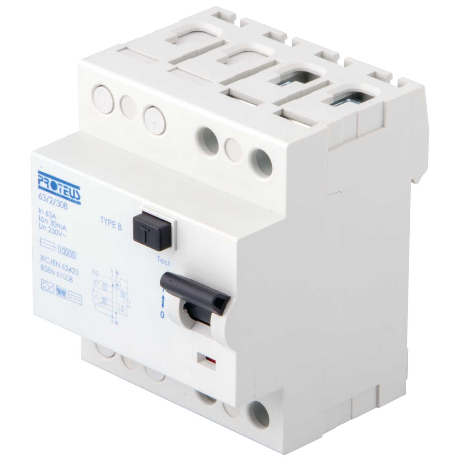 Proteus 63A 2 Pole 30mA Type B RCD (63/2/30B) | CEF