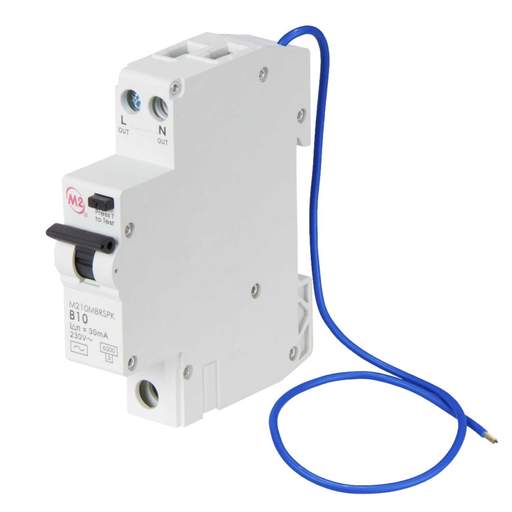 M2 10A Single Pole 1 Module B Curve 6kA 30mA Type AC Compact RCBO (M210MBRSPK) | CEF