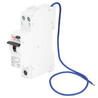 M2 10A Double Pole 1 Module B Curve 6kA 30mA Type A Compact RCBO (M21BK10) | CEF