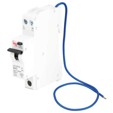 M2 40A Double Pole 1 Module B Curve 6kA 30mA Type A Compact RCBO (M21BK40) | CEF