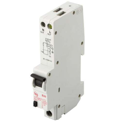 M2 20A 1P+N 1 Module B Curve 6kA 30mA Type AC RCBO (M220MBRSP) | CEF