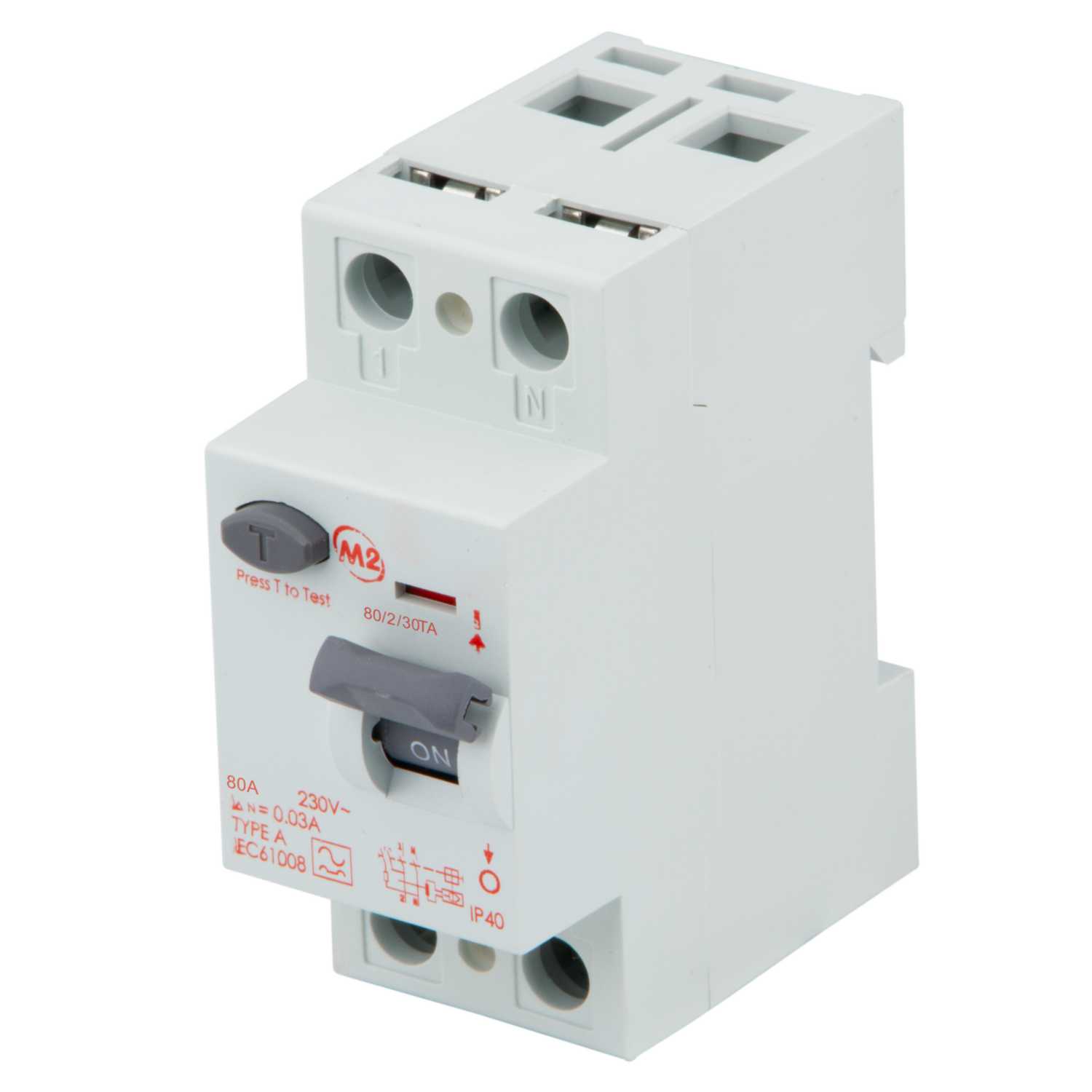 M2 80A 2 Pole 30mA Type A RCD (M280230A) | CEF