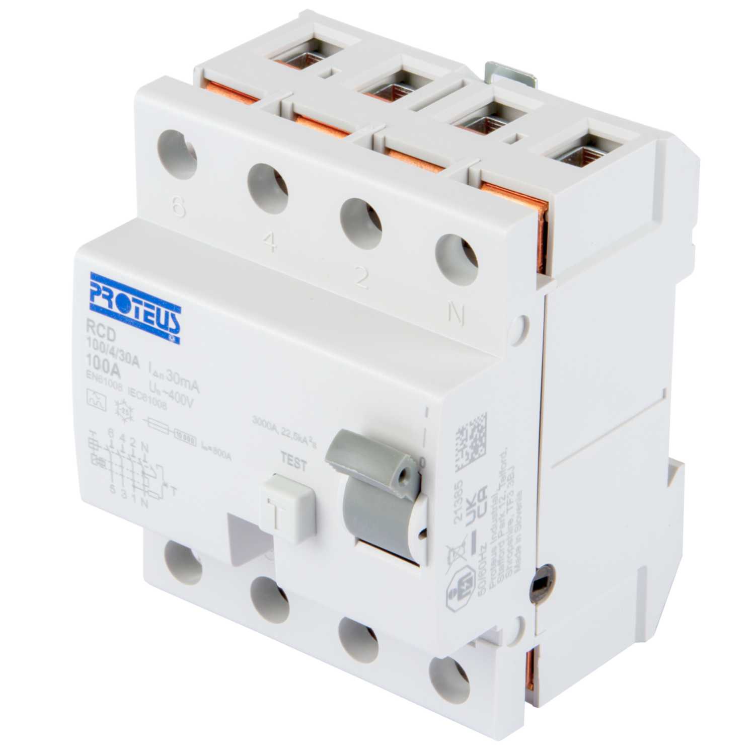 Proteus 100A 4 Pole 30mA Type A RCD (100/4/30A) | CEF
