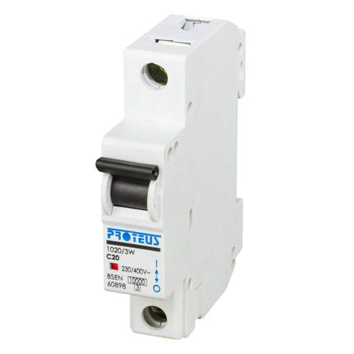 Proteus 20A Single Pole 10kA C Curve MCB (1020/3) | CEF