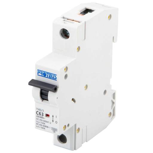 Proteus 63A Single Pole 15kA C Curve MCB (1563/3) | CEF