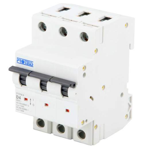 Proteus 4A Triple Pole 15kA D Curve MCB (31504/4) | CEF