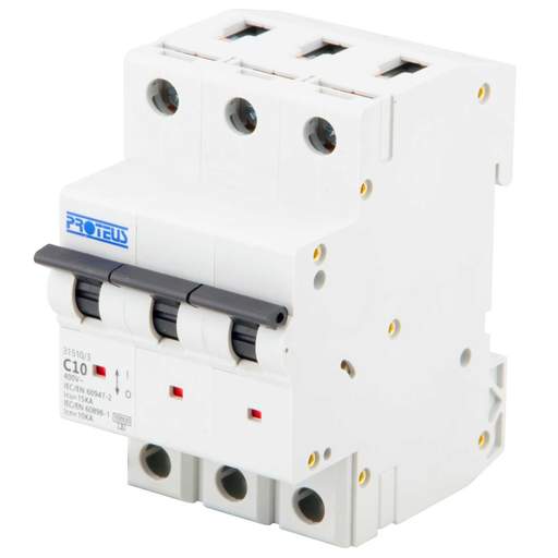 Proteus 10A Triple Pole 15kA C Curve MCB (31510/3) | CEF