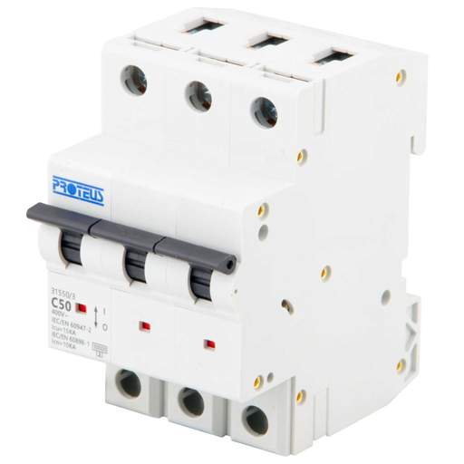 Proteus 50A Triple Pole 15kA C Curve MCB (31550/3) | CEF