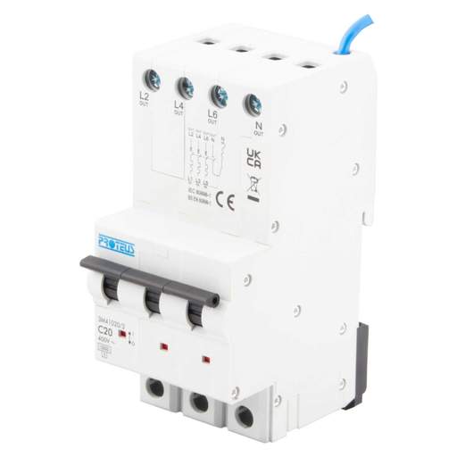 Proteus 20A 3 Module 4 Pole 10kA C Curve MCB (3M41020/3) | CEF