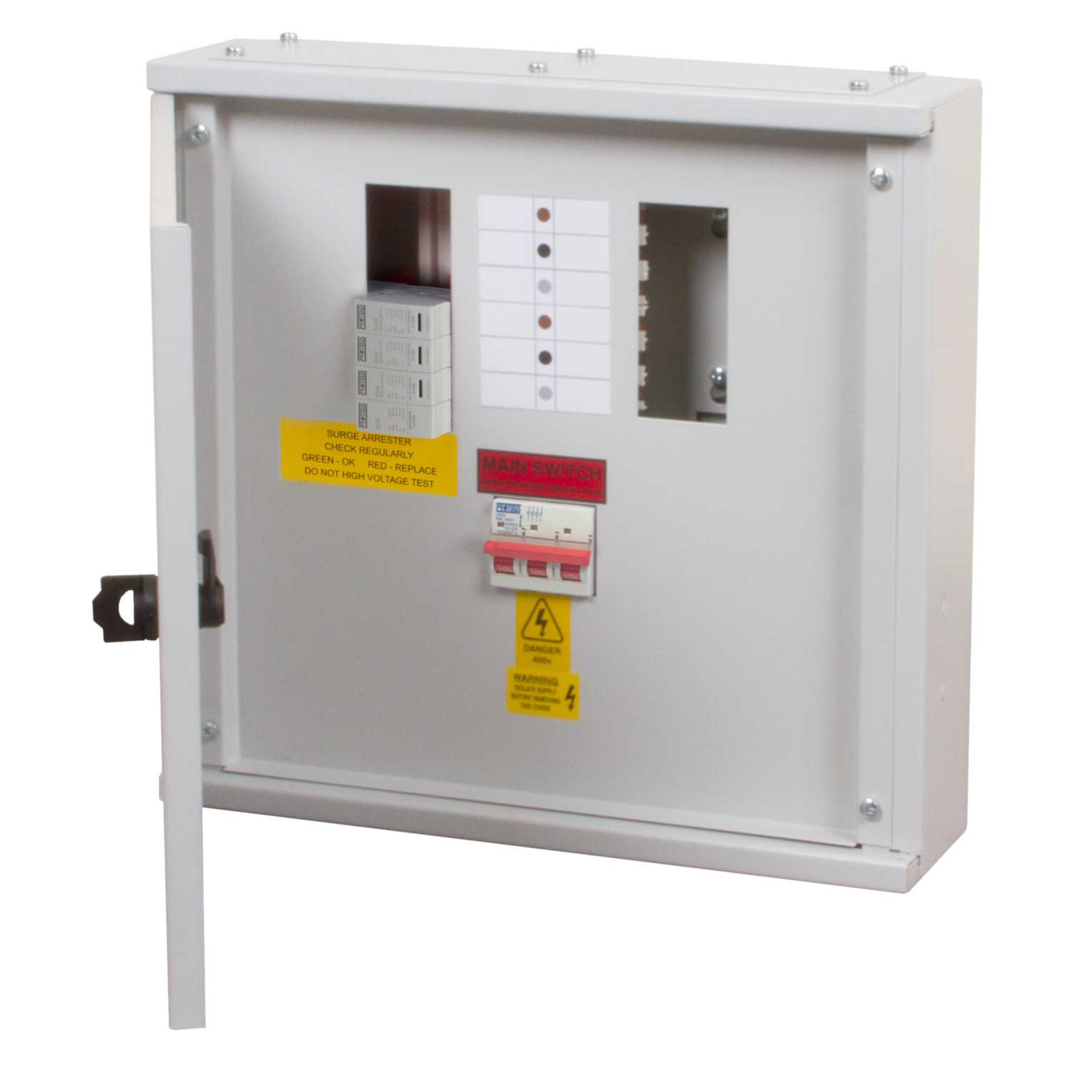 Proteus 3 Way TP+N Distribution Board with 125A Incomer and Type 1+2 ...