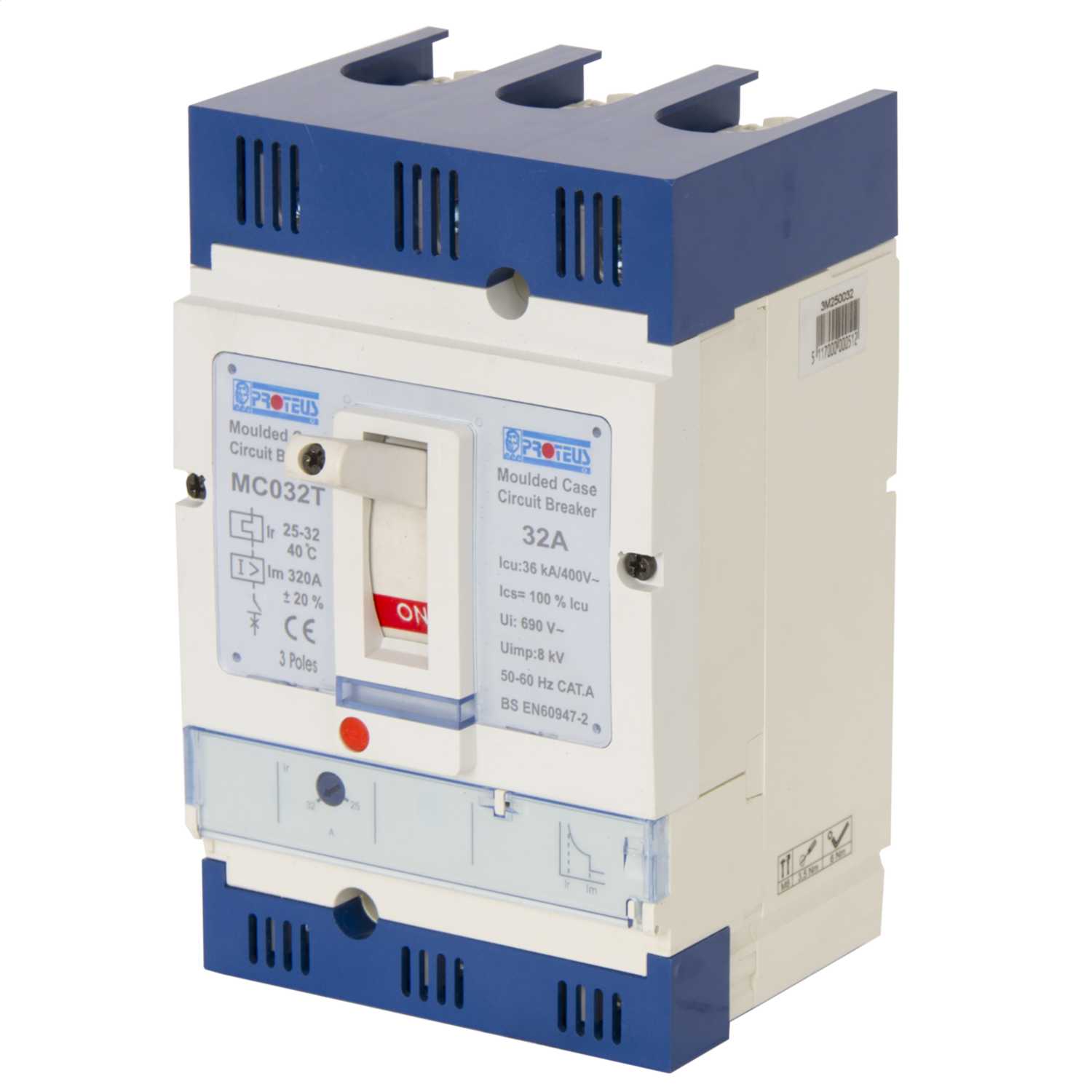 Proteus 32A Triple Pole 36kA MCCB (MC032T) | CEF