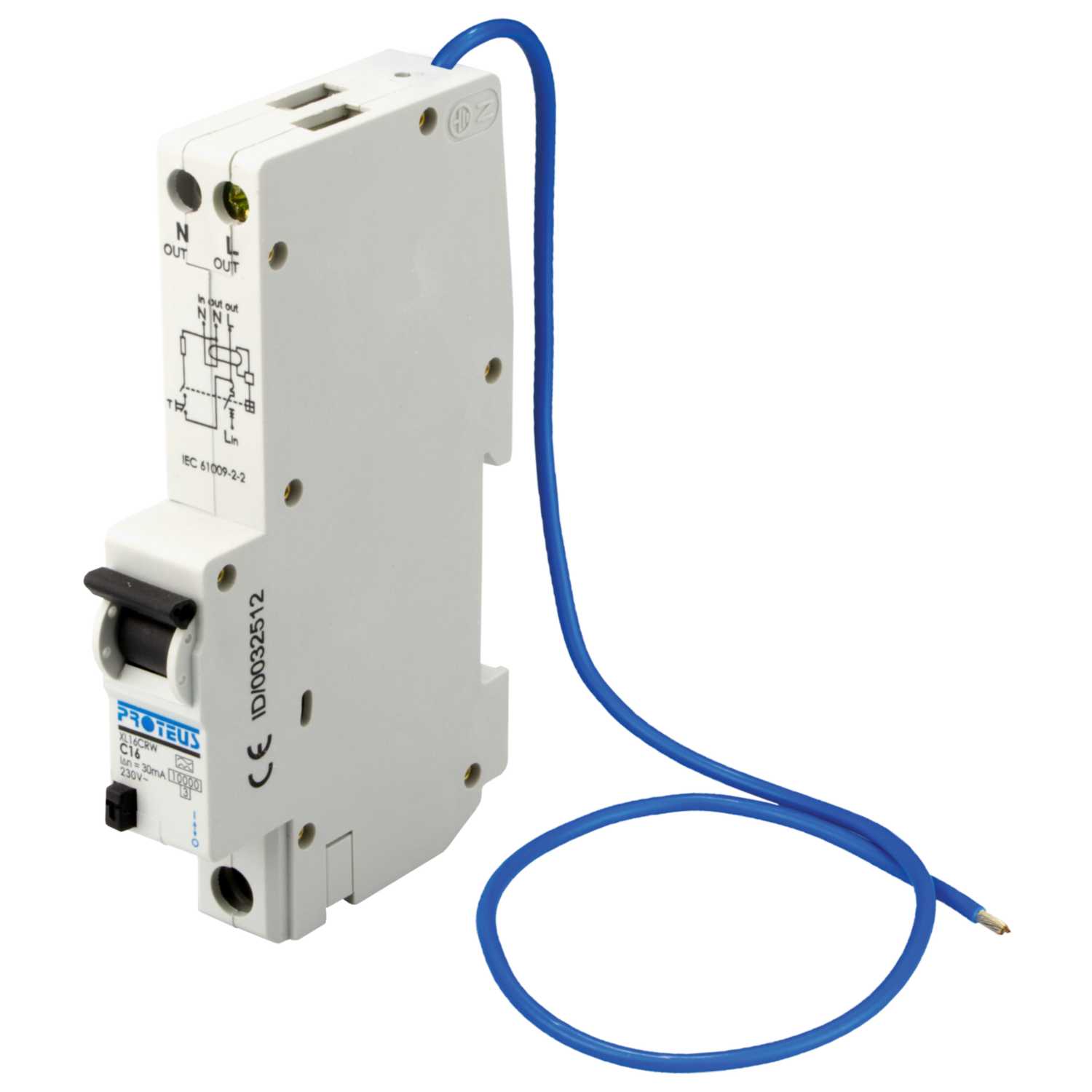 Proteus XL 16A Single Pole and Neutral 1 Module C Curve 10kA 30mA Type A RCBO (XL16CR) | CEF