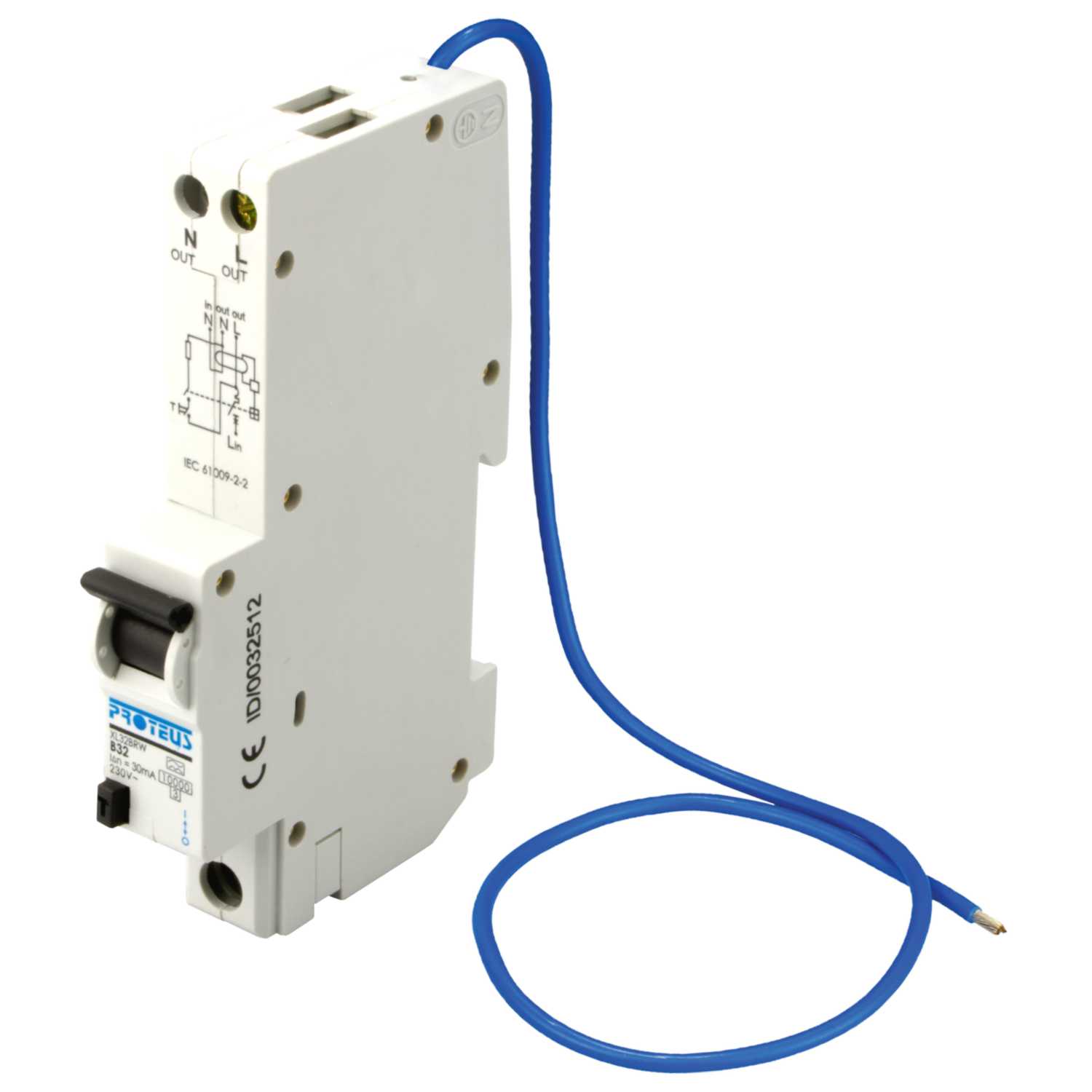 Proteus XL 32A Single Pole and Neutral 1 Module B Curve 10kA 30mA Type A RCBO (XL32BR) | CEF