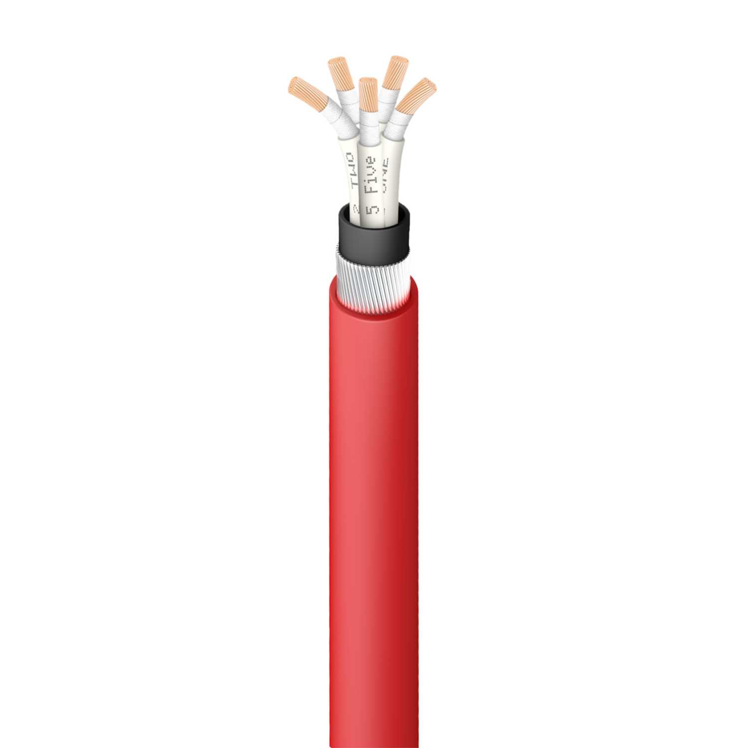 Prysmian 1.5mm² FP500 Fire Cable 5C Red (Cut Length Sold By The Mtr ...