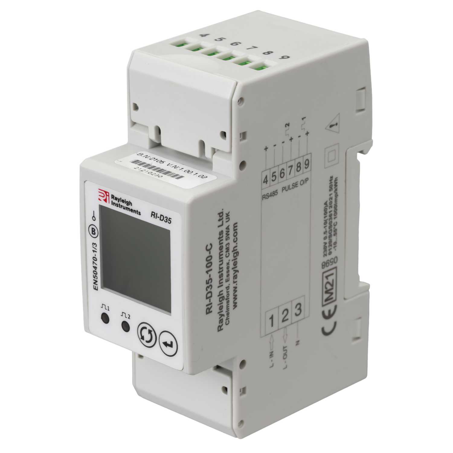 Rayleigh 100A Single Phase MID Certified Energy Meter with Modbus and ...