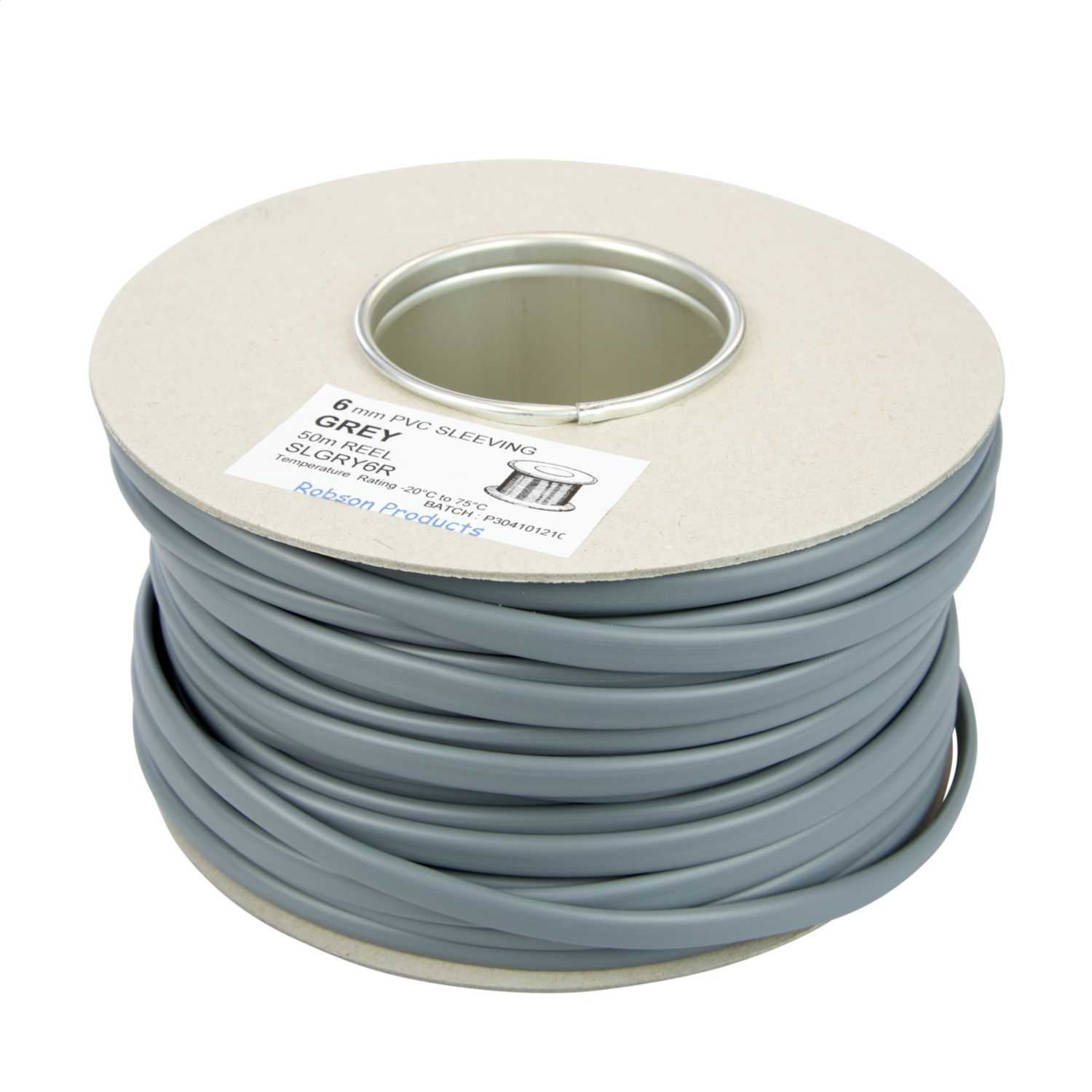 Robson Products 6.0mm PVC Grey Sleeving (50m Reel) (SLGRY6R) | CEF