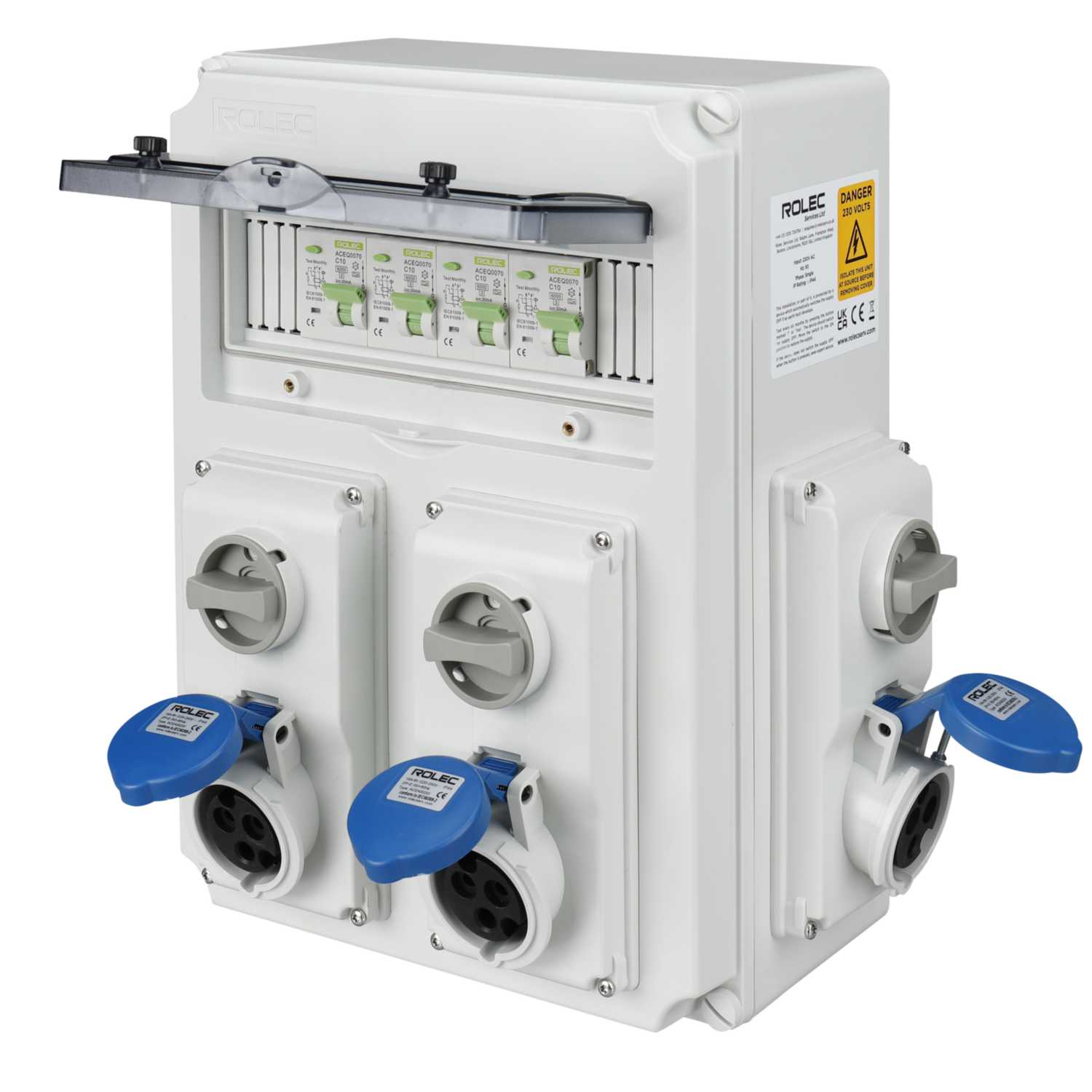 Rolec LSHU 16A Interlocked 4 Way 10A RCBO Caravan Hook Up Point ...