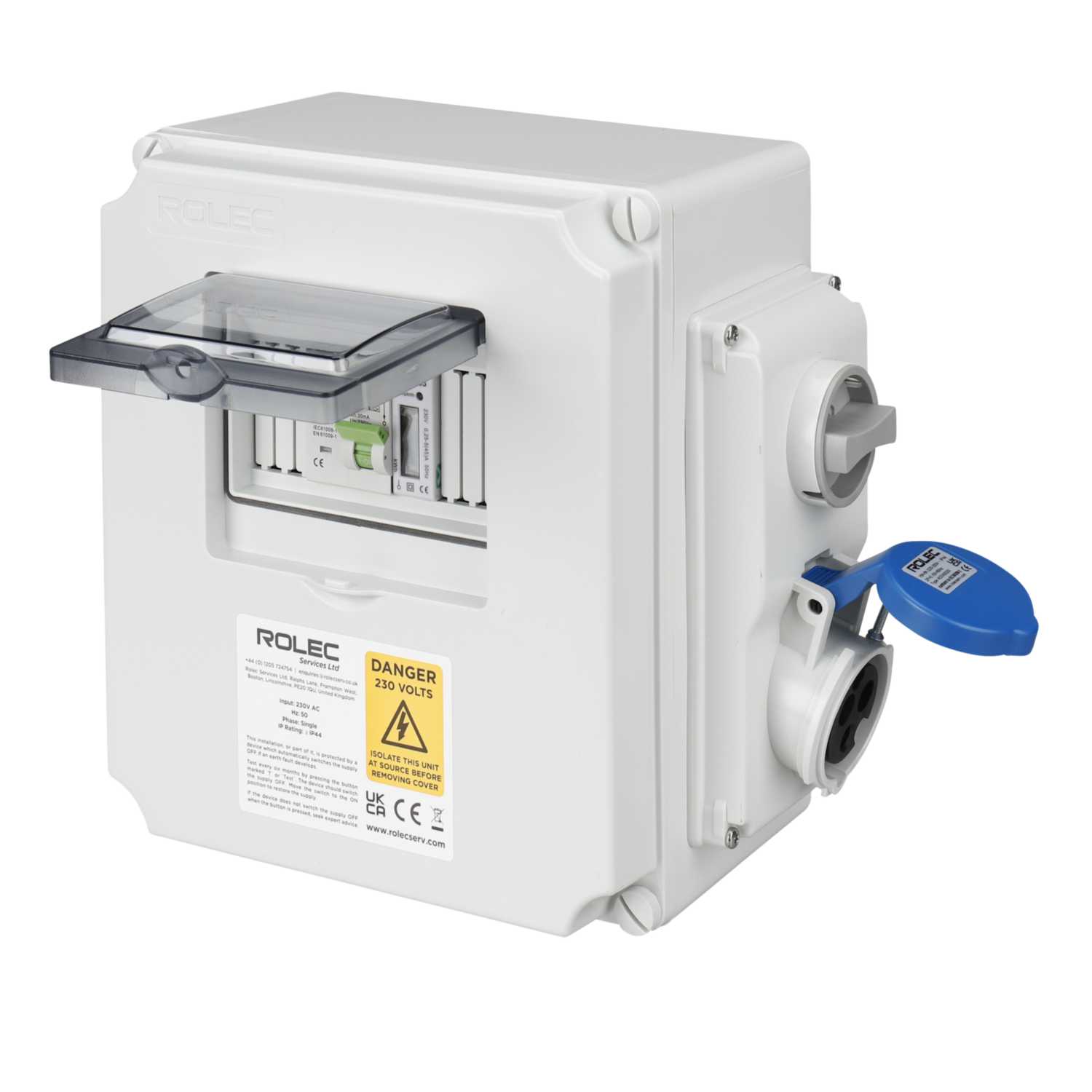 Rolec LSHU 16A Interlocked 1 Way 10A RCBO Metered Caravan Hook Up Point ...