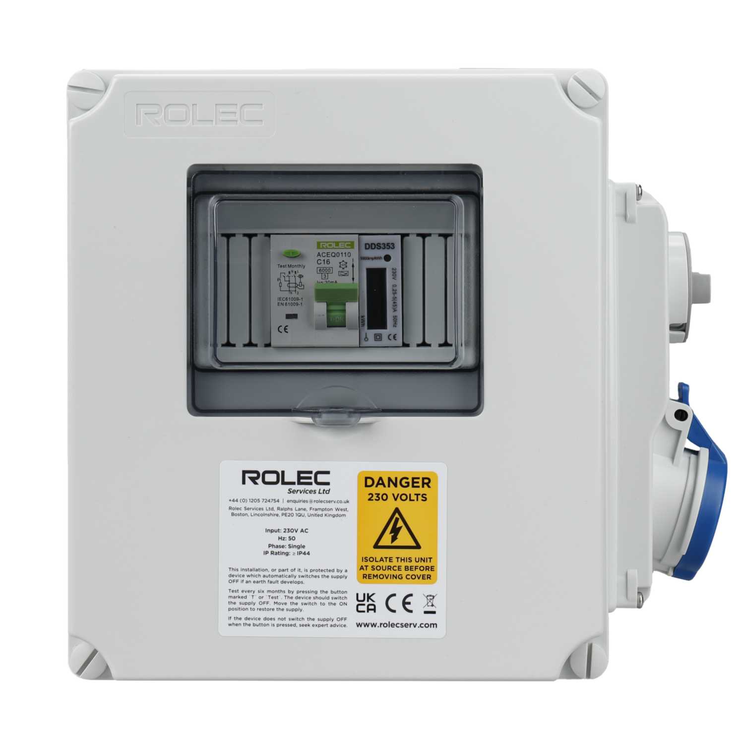 Rolec LSHU 16A Interlocked 1 Way Metered Caravan Hook Up Point ...