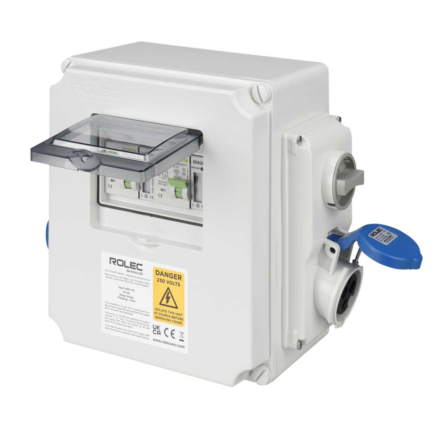 Rolec LSHU 16A Interlocked 2 Way 10A RCBO Metered Caravan Hook Up Point ...