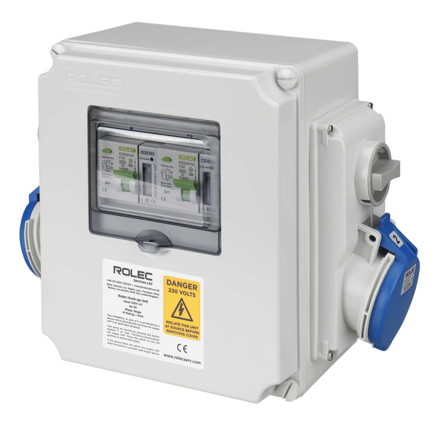 Rolec LSHU 32A Interlocked 2 Way Metered Caravan Hook Up Point ...