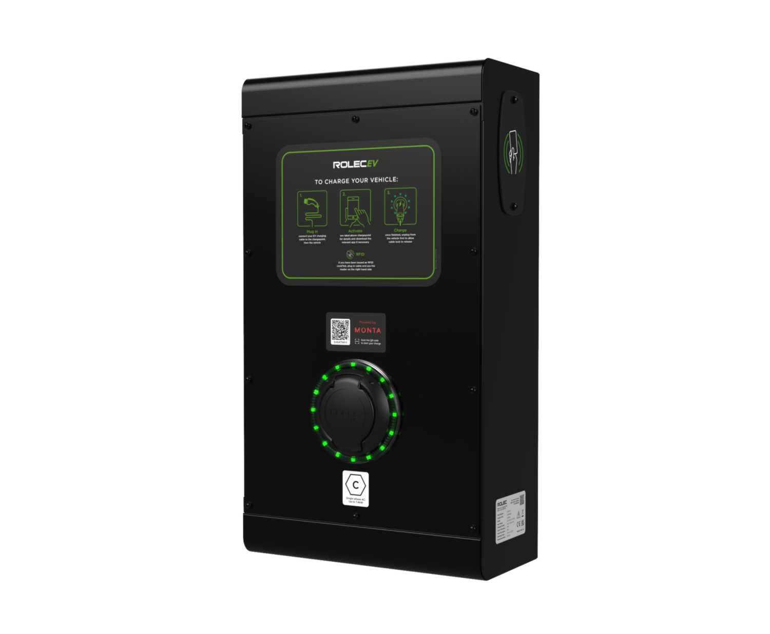 Rolec EV SecuriCharge Smart EV Charger 7.4kW 1 x Type 2 Socket Black ...