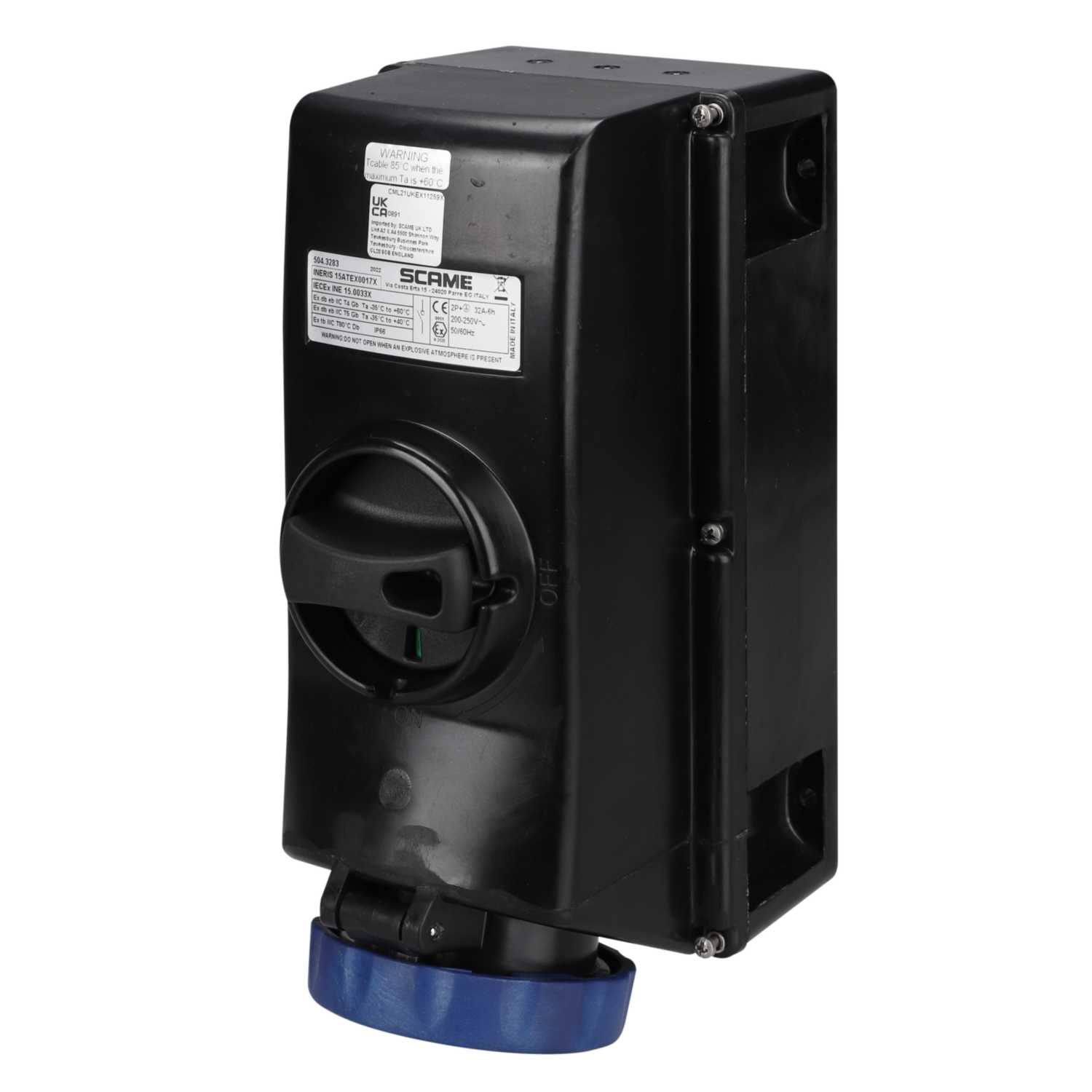 Scame Advance GRP GD Ex 32A 2P+E 230V Interlocked Socket (504.3283) | CEF