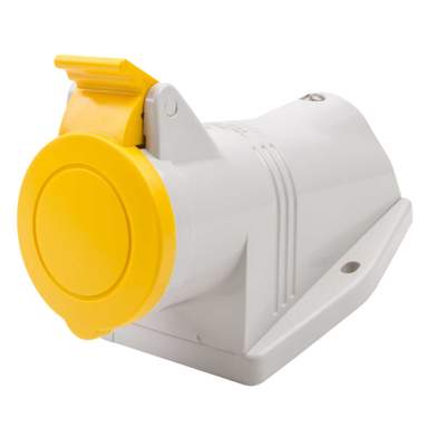 Scame OPTIMA-BASE 16A 2P+E 110V Wall Mounted Socket IP44 Yellow (513. ...
