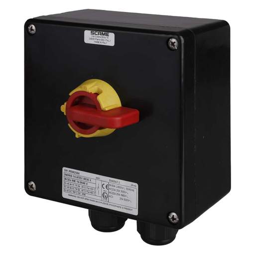 Scame 25A 3 / 4 Pole Ex GRP Emergency Switch Disconnector (591.PEM2504 ...