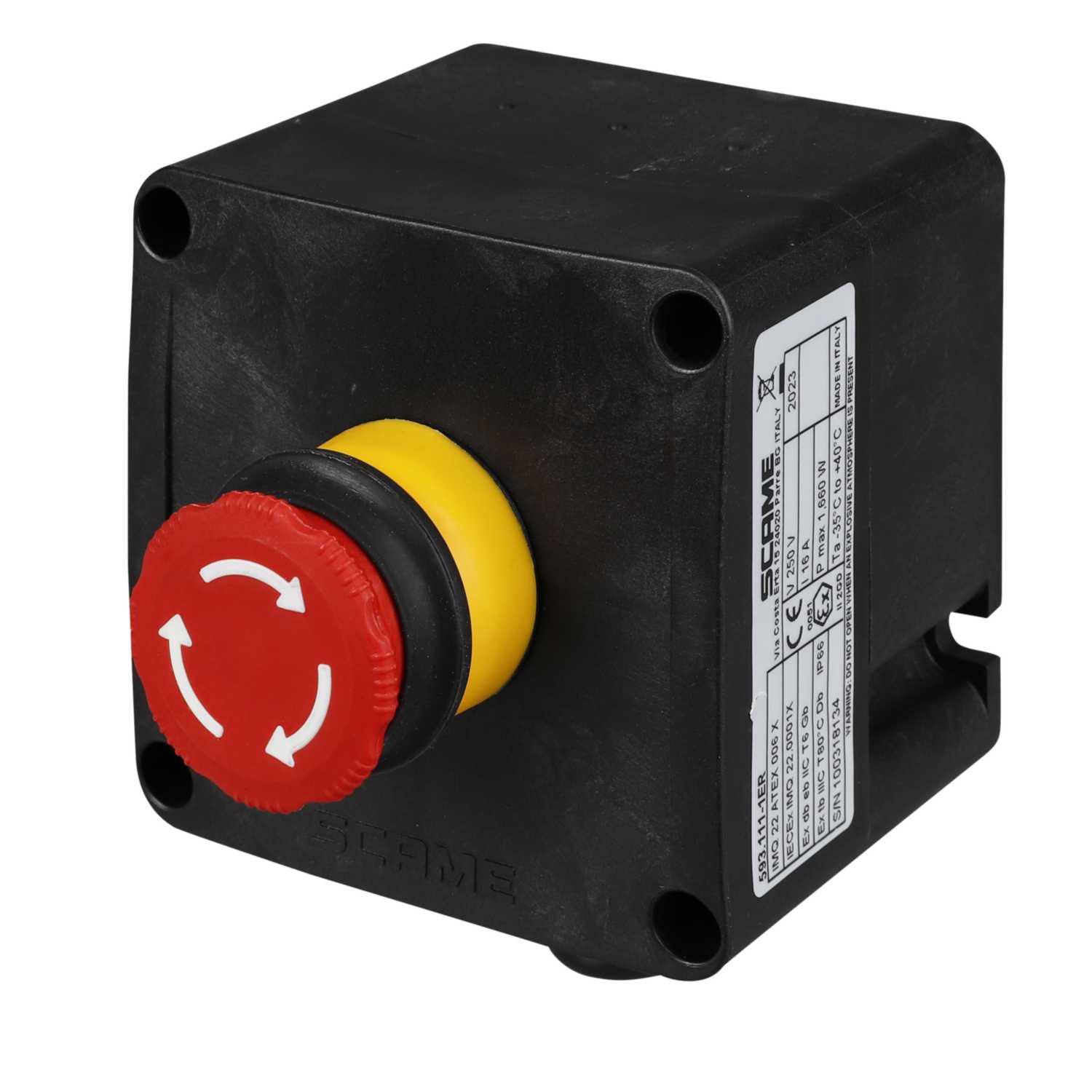 Scame Emergency Stop Twist Release Ex Control Station (593.111-1ER) | CEF