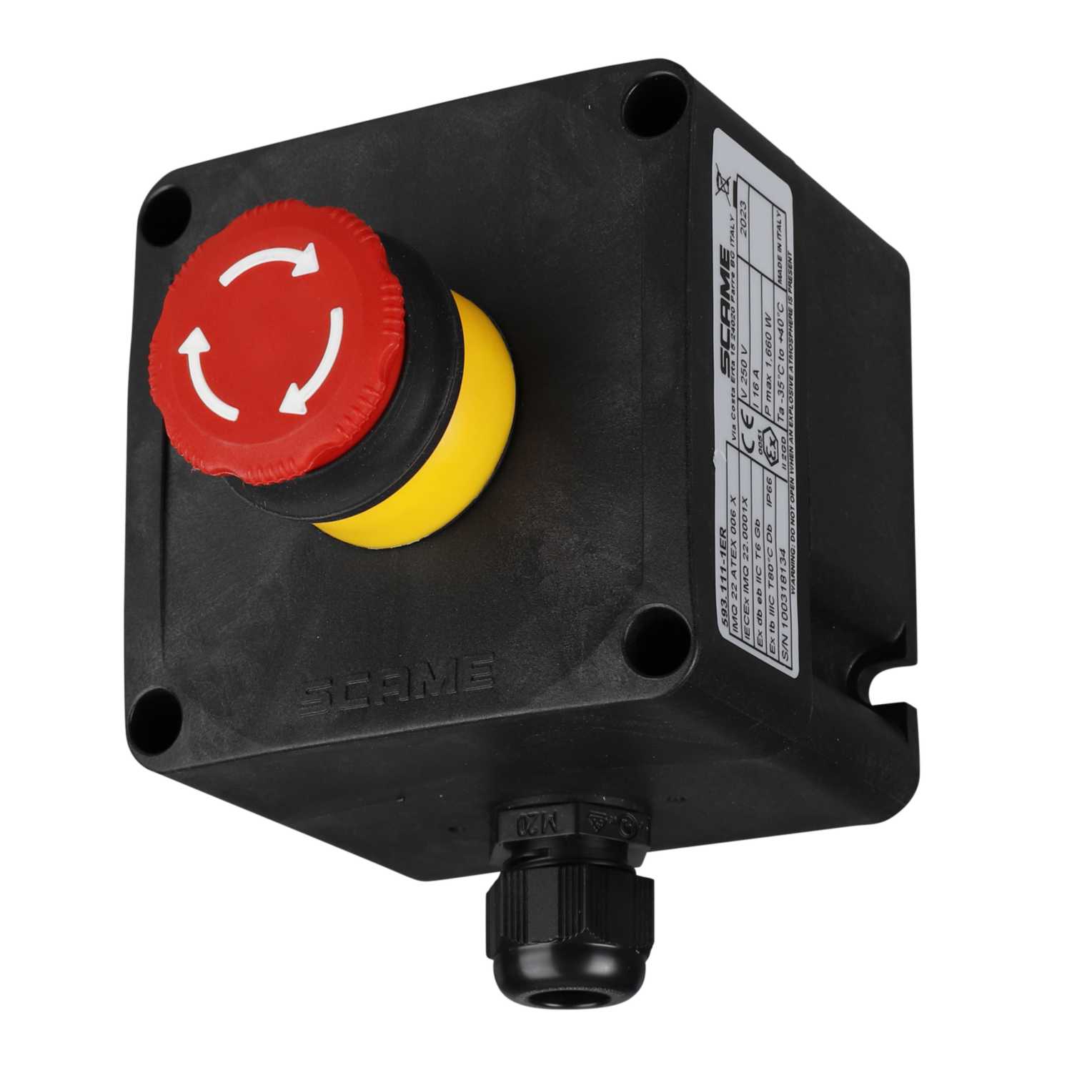 Scame Emergency Stop Twist Release Ex Control Station (593.111-1ER) | CEF