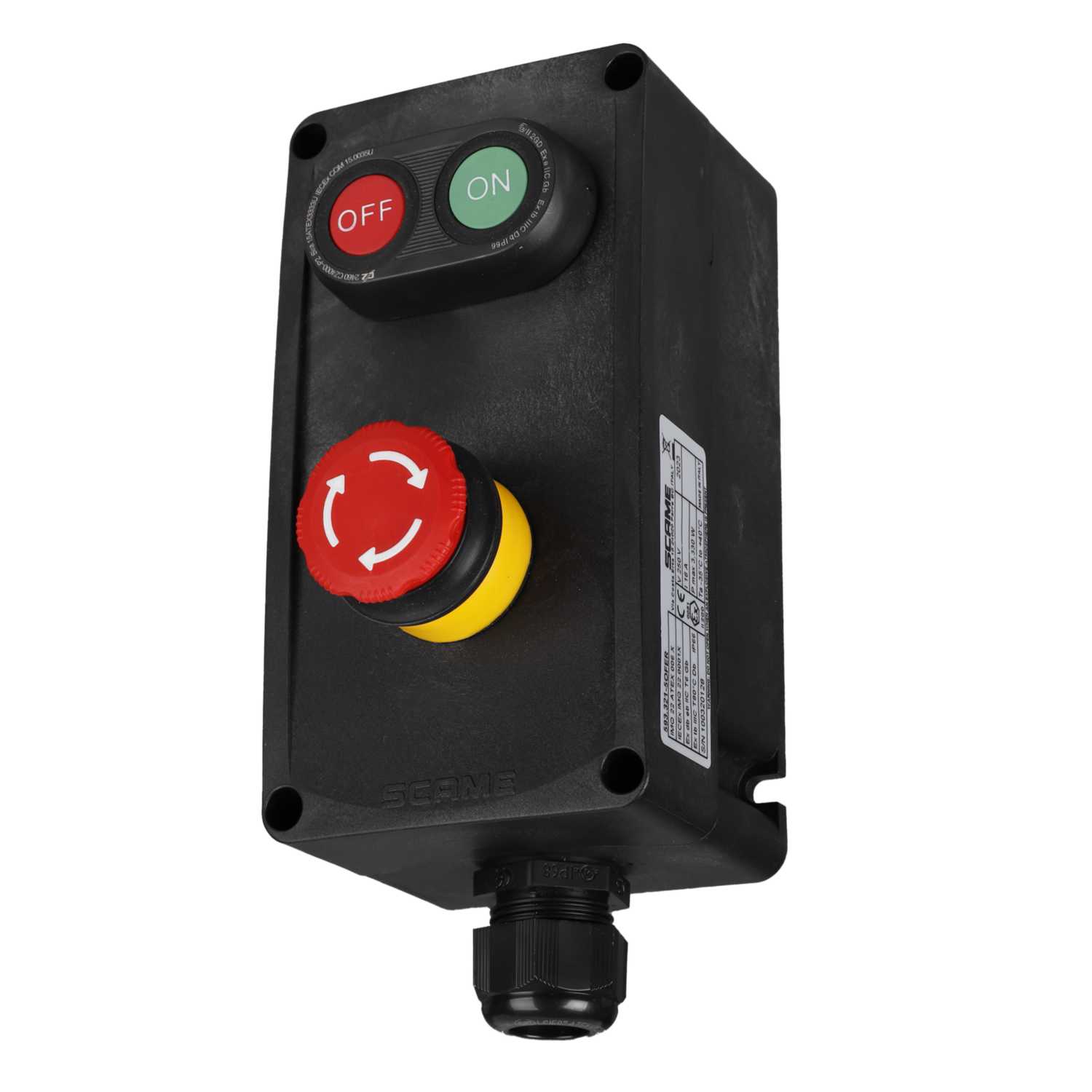 Scame On / Off Pushbutton / Emergency Stop Twist Release Ex Control ...