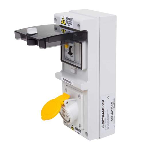 Scame Block Combi-Unit 16A 2P+E 110V RCD Protected Socket IP44 (632. ...