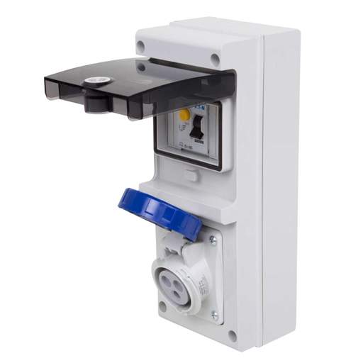 Scame Block Combi-Unit 16A 2P+E 230V RCD Protected Socket IP66 (632. ...