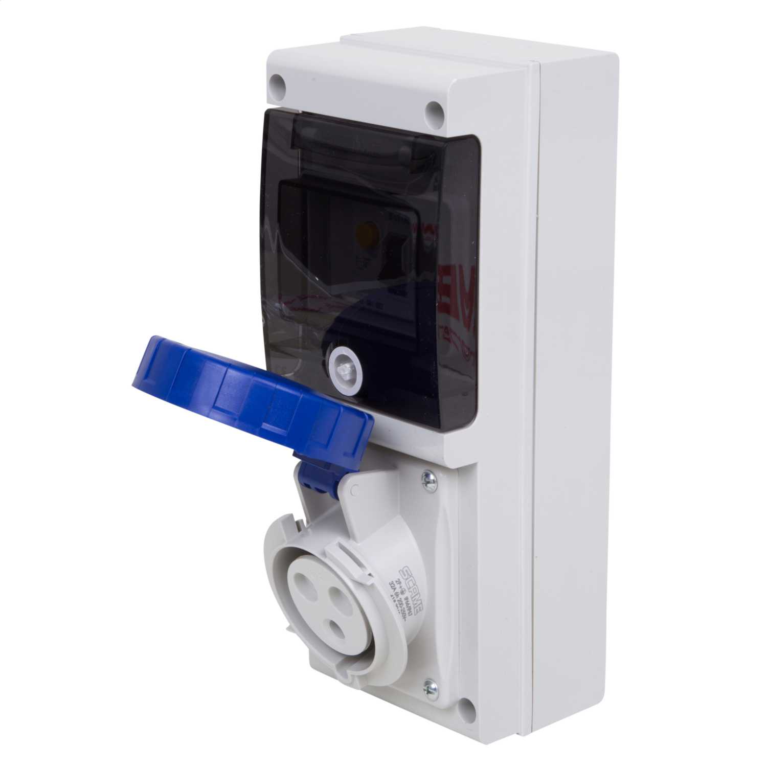 Scame BLOCK COMBI-UNIT 32A 2P+E 230V RCD Protected Socket IP66 (632.3213-RW) | CEF