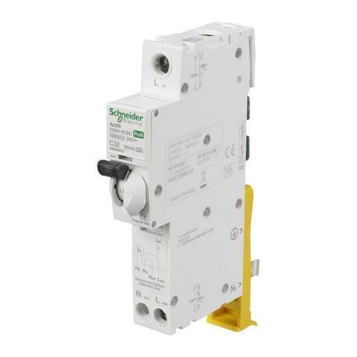 Schneider Acti9 32A 1P+Ns 1 Module C Curve 10kA 30mA Type A PoN RCBO (A9D05832) | CEF