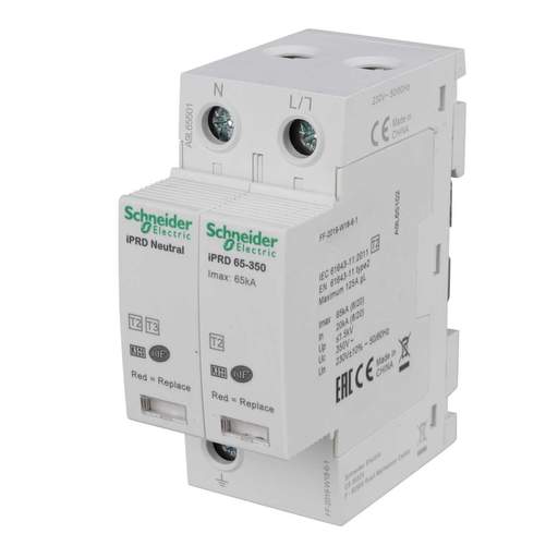 Schneider Acti9 65kA 2 Module Single Pole and Neutral Type 2 Surge ...