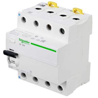 Schneider Acti9 63A 4 Pole 300mA Type A Selective Time Delay RCD ...