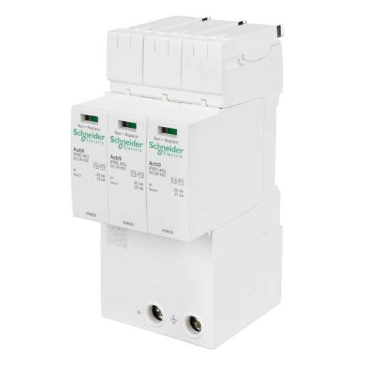 Schneider IKQ 20kA 3 Module 3 Pole and Neutral Type 2+3 Surge Protector ...