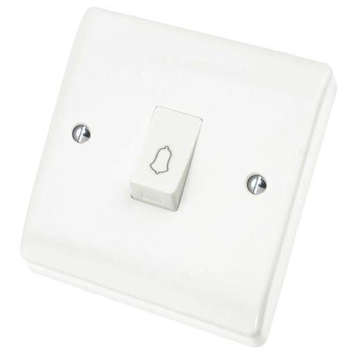 Scolmore Click Curva 10A 1 Gang 1 Way Retractive Switch Marked Bell ...