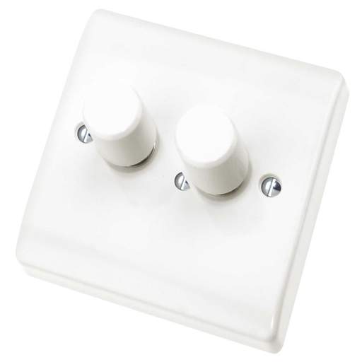 Scolmore Click Curva 250W 2 Gang 2 Way Resistive Inductive Dimmer ...
