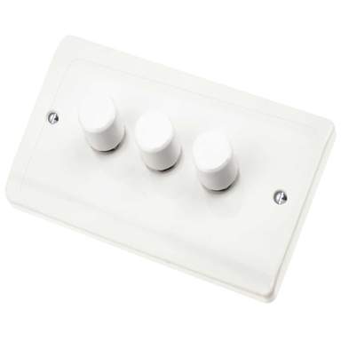 Scolmore Click Curva 250W 3 Gang 2 Way Resistive Inductive Dimmer ...