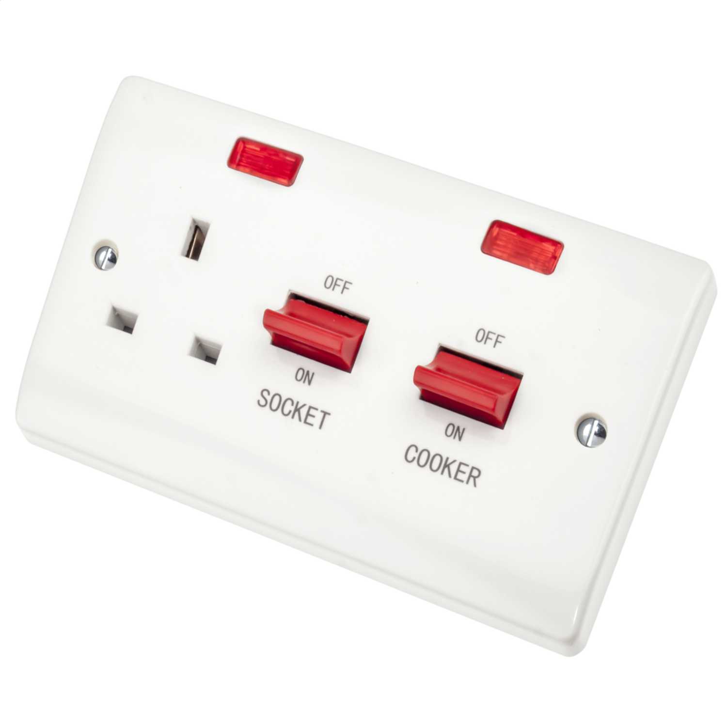 Scolmore Click Curva 45A DP Cooker Control Unit with Neon and Red ...