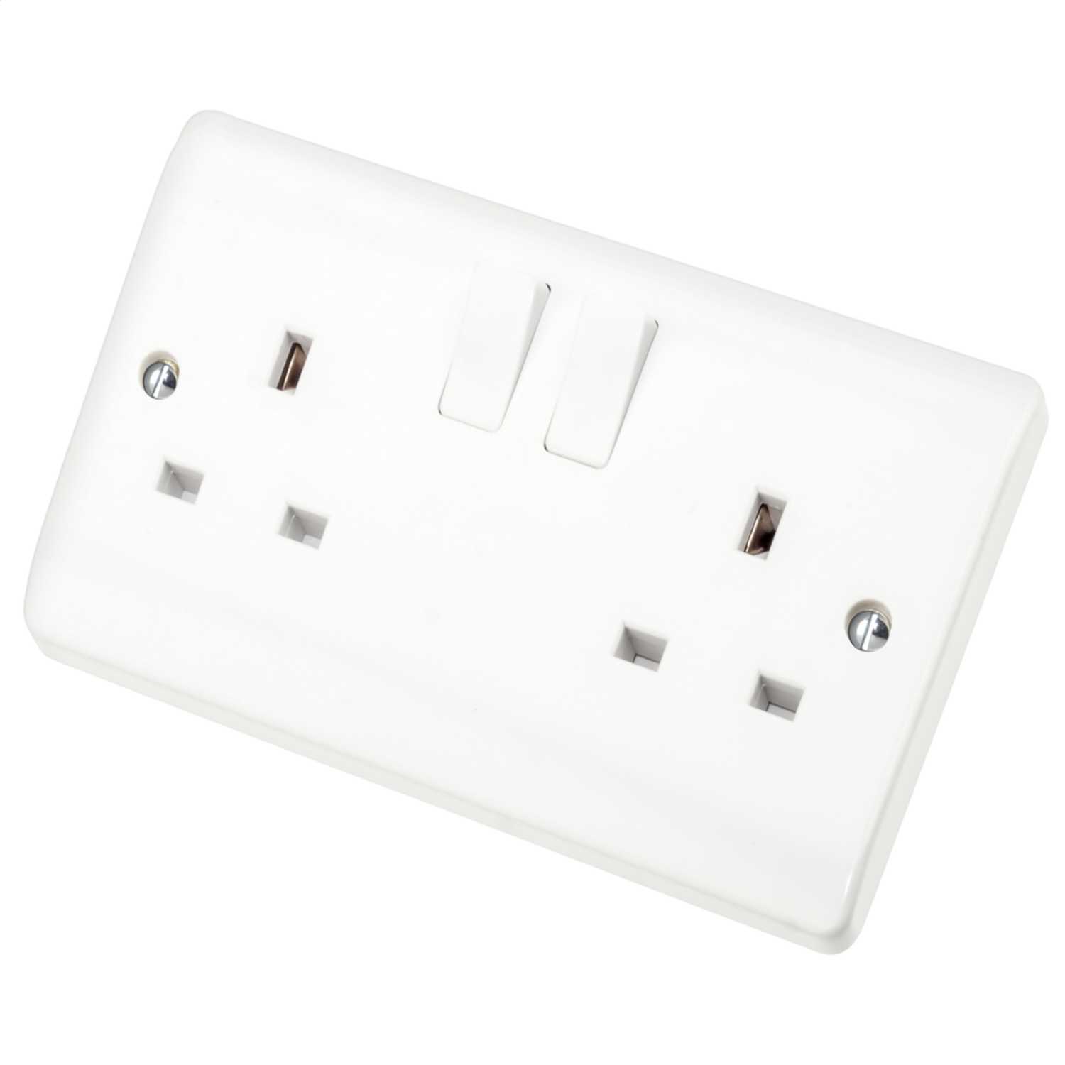 Scolmore Click Curva 13A 2 Gang Switched Socket White (CCA606) | CEF
