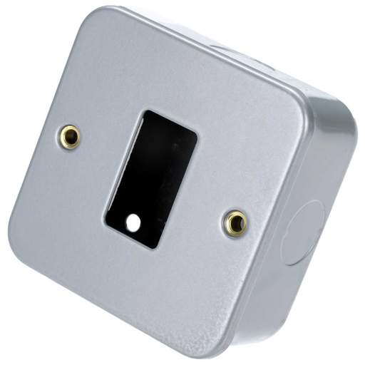 Scolmore Click Gridpro 1 Gang Front Plate with Surface Box Metal Clad ...