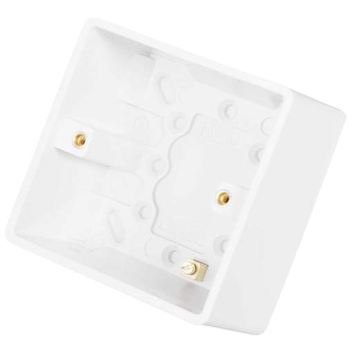 Scolmore Click Mode 1 Gang 47mm Pattress Back Box White (CMA085) | CEF