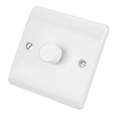 Scolmore Click Mode 1 Gang 2 Way 100W Dimmer Switch White (CMA161) | CEF